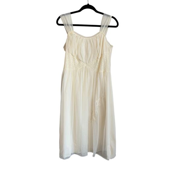 Vintage | Intimates & Sleepwear | Vintage Nightgown Sm Cream Tulle ...